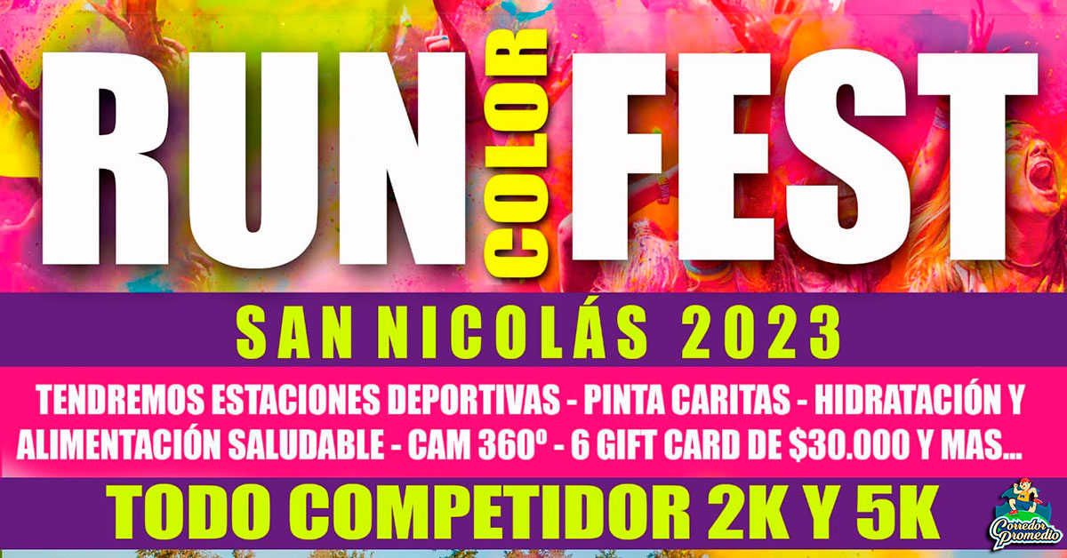 RUN COLOR FEST SAN NICOLÁS - Corredor Promedio